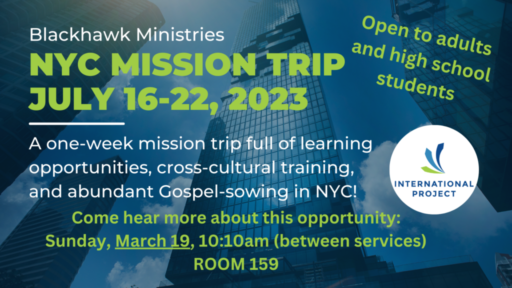 NYC Mission Trip | INFO MEETING – Blackhawk FYI